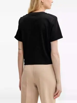 Guess Button-detail Logo-print T-shirt