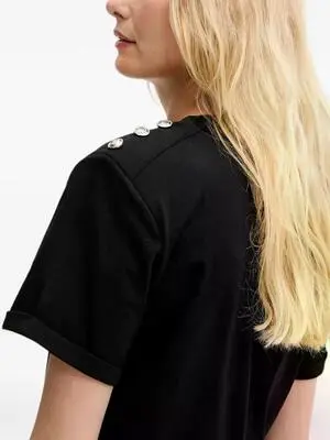 Guess Logo Print T-shirt With Button Detailing