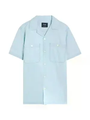 DRAKE'S Short-sleeve Camp-collar Cotton Shirt