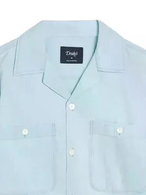 DRAKE'S Short-sleeve Camp-collar Cotton Shirt