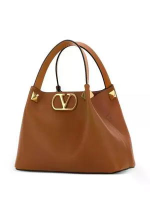 Valentino Garavani Vlogo Signature Leather Handbag - Brown