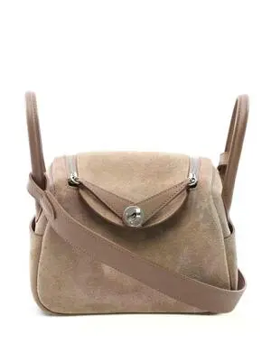 Hermès 2024 Mini Lindy Tote Bag In Beige Suede - Neutrals