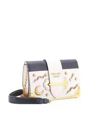 Prada Cahier Embellished Leather Small Crossbody Bag