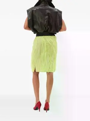 Versace Silk-chiffon Draped Pencil Skirt