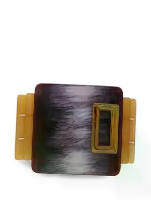 Vintage Geometric-panel Slip-on Bracelets - Brown
