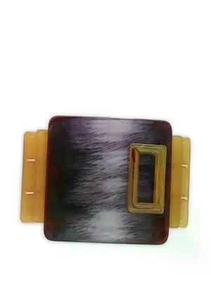 Vintage Geometric Panel Slip-on Bracelets - Brown