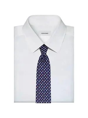 FERRAGAMO Silk Neck Tie - Blue