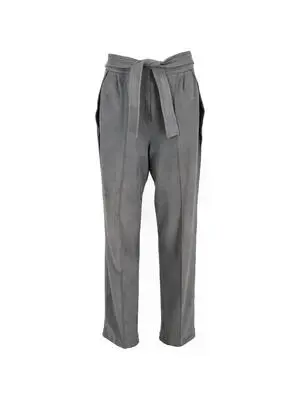 Giorgio Armani Belted Pleated Trousers - Grey