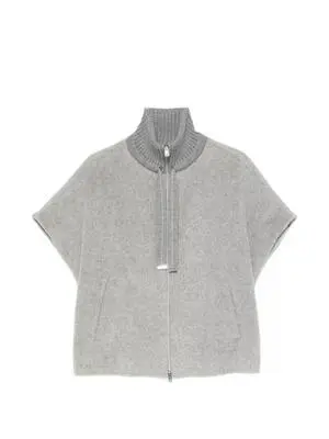 Herno High-neck Cap-sleeve Jacket - Grey