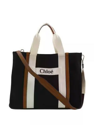 Chloé 2021-2026 Canvas Diaper Bag Satchel - Black