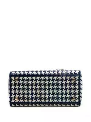 Dior 2021 Medium Embroidered Canvas Houndstooth Lady Satchel