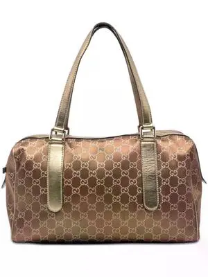 Gucci 2016-2026 Gg Satin Boston Bag - Brown