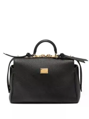 Dolce & Gabbana Logo Plaque Tote Bag - Black