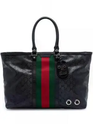 Gucci 2016-2026 Fiat 500 Large Gg Imprime Web Tote Bag - Black