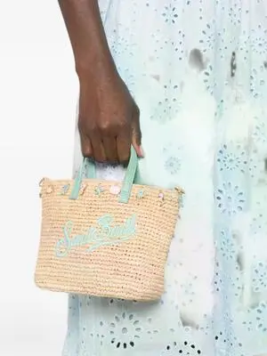 MC2 SAINT BARTH Mini Raffia City Charm-embellished Tote Bag