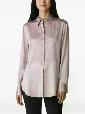 Brunello Cucinelli Long-sleeve Satin-finish Shirt - Pink