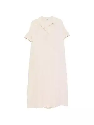 Eleventy Spread-collar Short-sleeve Dress - Neutrals
