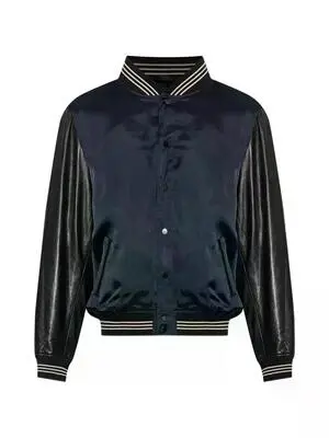 ALLSAINTS Taishi Bomber Jacket With Striped Ribbing