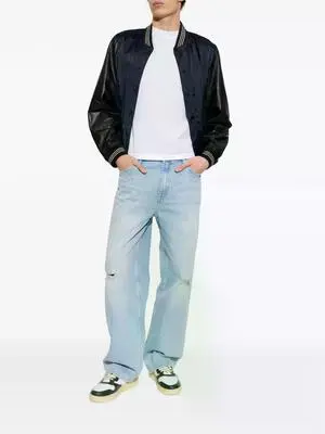 ALLSAINTS Taishi Bomber Jacket With Striped Ribbing
