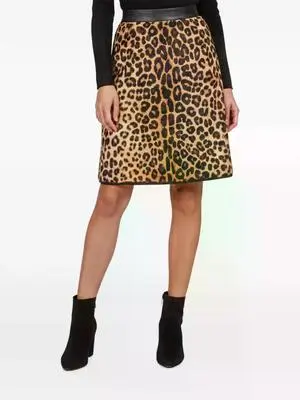 Roberto Cavalli Leopard-pattern Midi Skirt - Black