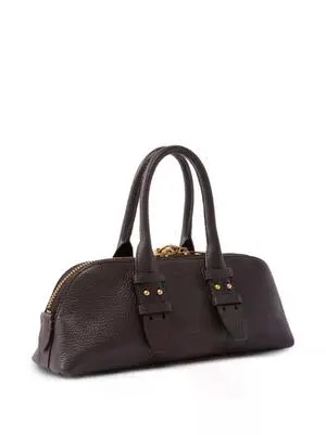 Pinko Love Birds Leather Tote Bag - Brown