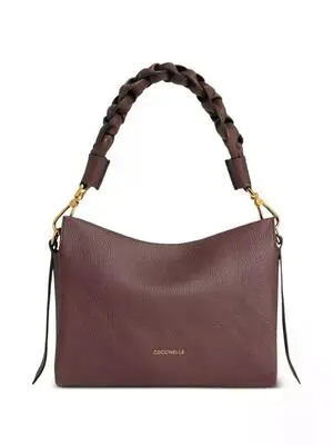 COCCINELLE Boheme Braided Leather Shoulder Bag - Brown