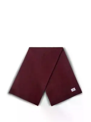 C.P. COMPANY Ribbed-knit Logo-patch Scarf - Red