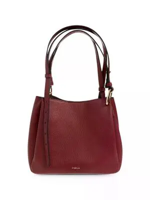 Furla Grained Leather Shoulder Bag - Red