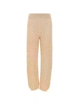 KANGRA Openwork Knit Trousers - Neutrals
