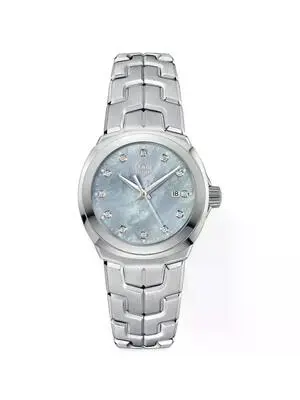 Tag Heuer Link Watch With Diamond Hour Markers - Blue