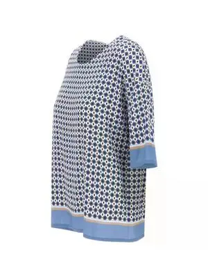 KANGRA Crew-neck Micro-print Blouse
