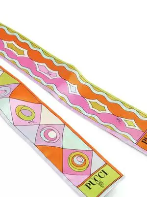 Emilio Pucci Occhi Mixed-print Silk Twill Scarf