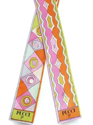 Emilio Pucci Occhi Mixed-print Silk Twill Scarf