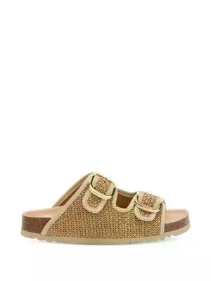 DR. SCHOLL'S SHOES Noelle Buckle-fastening Raffia Sandals - Neutrals