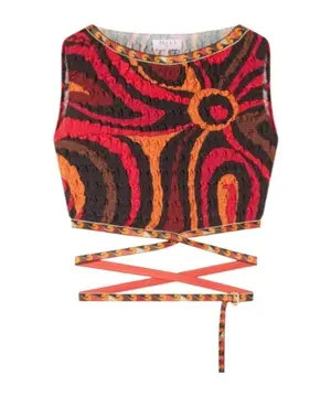 Emilio Pucci Marmo-print Wrap-around Top - Red
