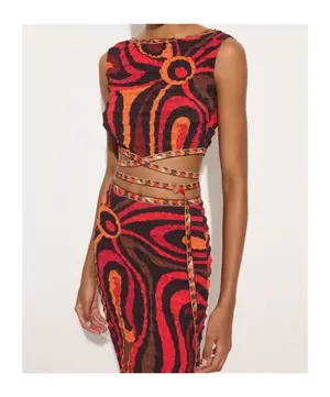 Emilio Pucci Marmo-print Wrap-around Top