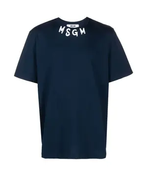 MSGM Logo-print Cotton T-shirt - Black