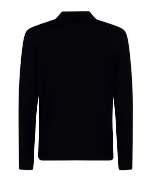 Canali Ribbed Wool Polo Shirt