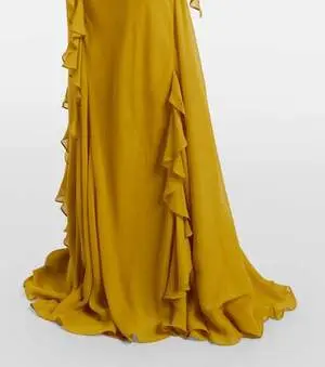 DE LA VALI Mayara Ruffled Georgette Gown