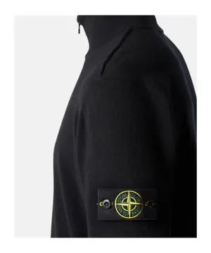 Stone Island Compass-patch Zip-neck Sweater
