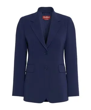 Max Mara Lapel Long-sleeved Suit Jacket - Blue