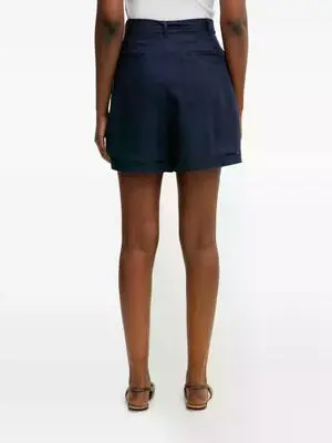 Lacoste Belted Pleated Shorts With Tonal Logo Embroidery