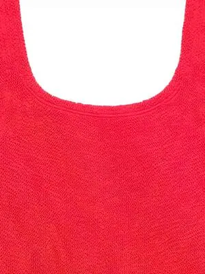 Hunza G Coverage Crinkle-effect Square-neck Swimsuit
