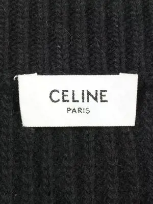 Celine Rib Knit Logo Print Oversized Sweater