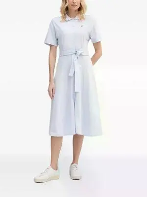 Lacoste Belted Piqué Midi Dress