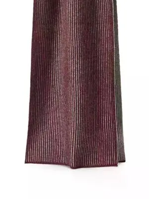 Brunello Cucinelli Cashmere English-rib Vanisé Knit Scarf - Red
