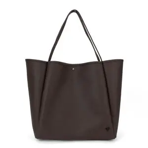 PRENELOVE Keele Oversized Vegan Leather Tote Espresso - Brown