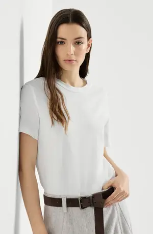 Brunello Cucinelli Cotton Jersey T-shirt With Monili