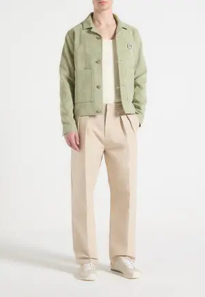 Manière De Voir Michel Relaxed Suede Jacket - Sage