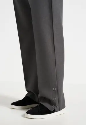Manière De Voir Boris Wide Leg Tailored Trousers With Button Cuff